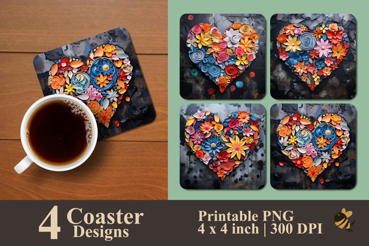 Art love Coaster Sublimation Designs