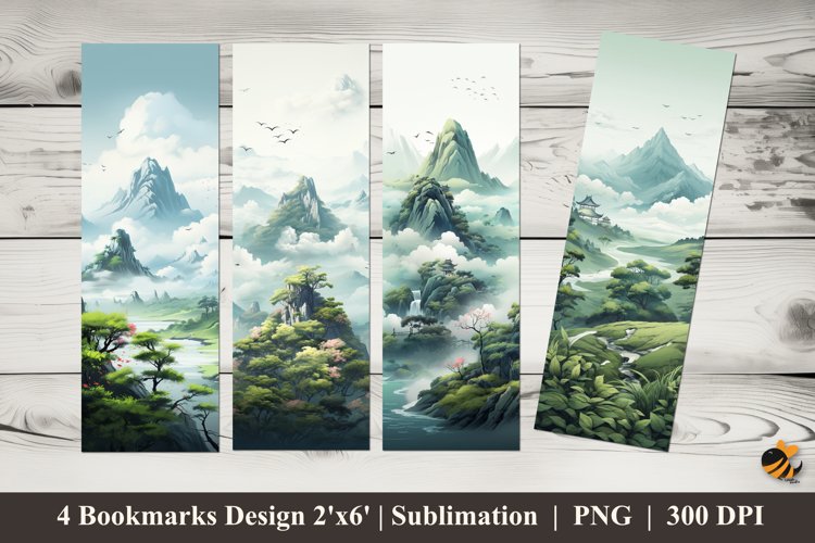 Seamless Nature Bookmarks Sublimation Design