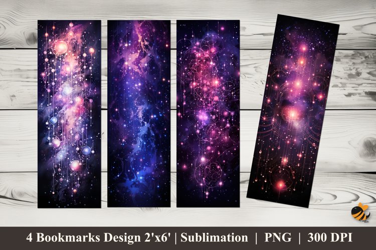 Abstract Glitter Stars Bookmarks Sublimation Design