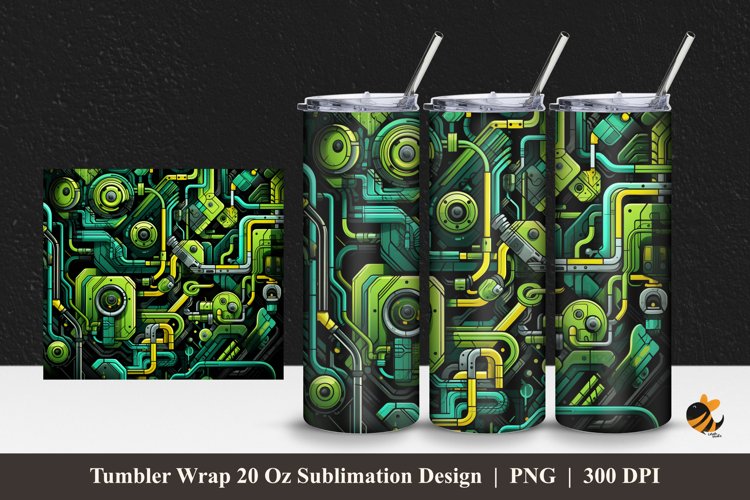 Machine System Tumbler Wrap Sublimation Design 1