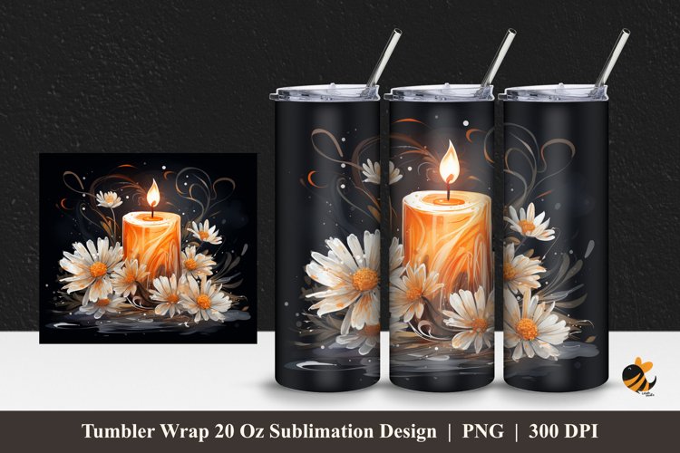 Candle Spa Tumbler Wrap Sublimation Design 1
