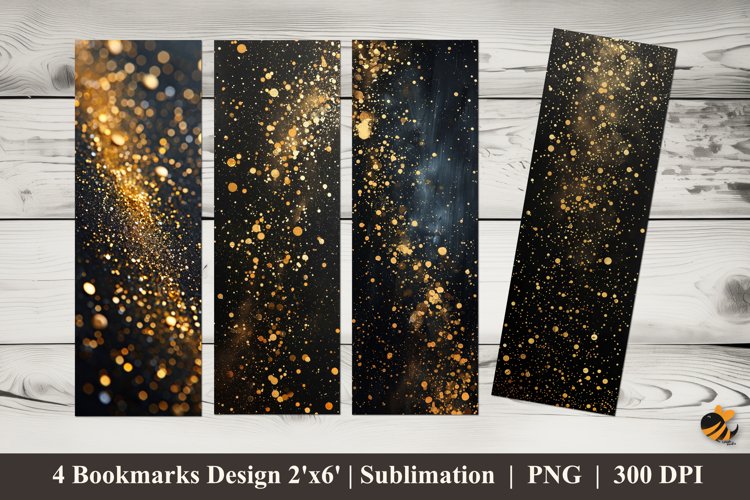 Gold grains Bookmarks Sublimation Design