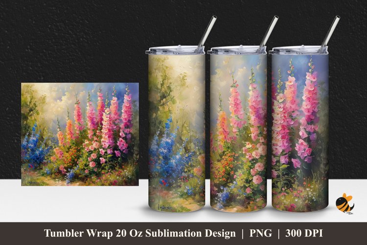 Beautiful Bloom Tumbler Wrap Sublimation Design 1