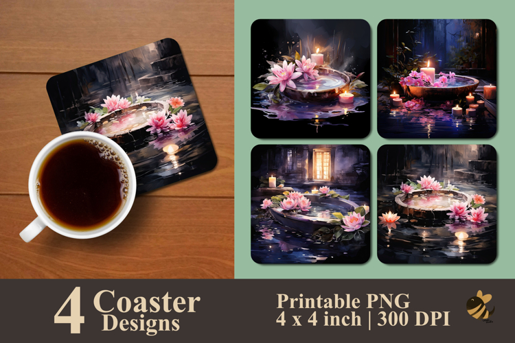 Romantic SPA Coaster Sublimation Design
