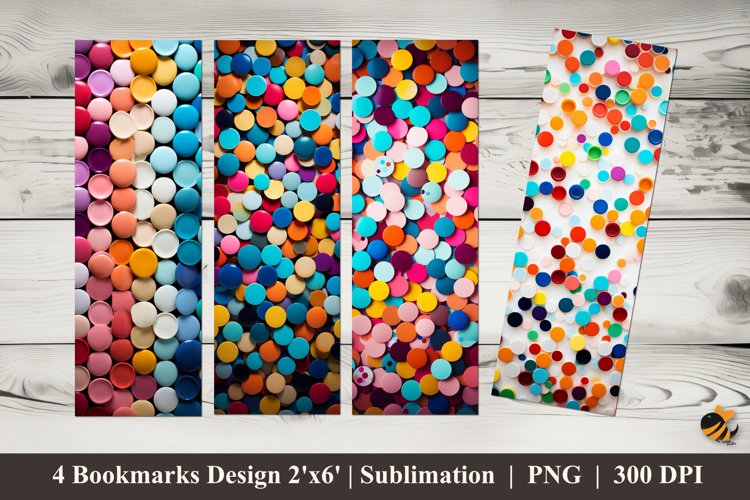 Colorful Polka Dots Bookmarks Sublimation Design