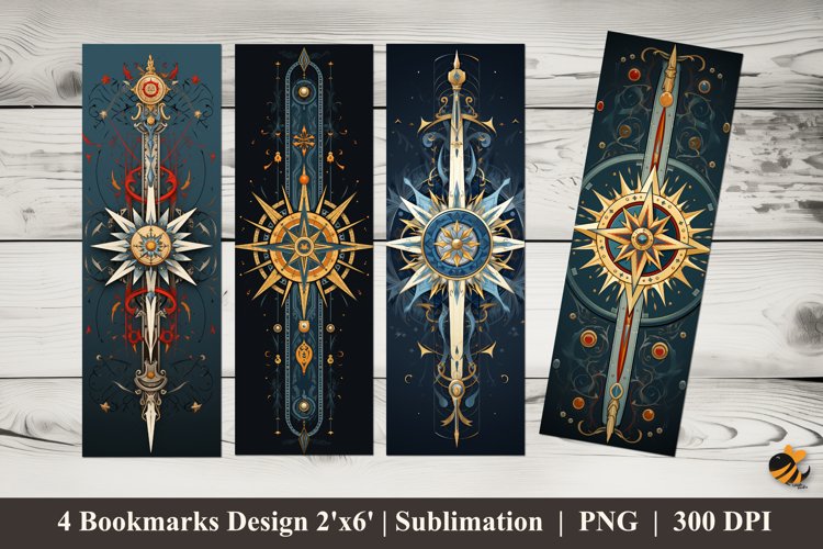 Medieval Abstract Bookmarks Sublimation Design