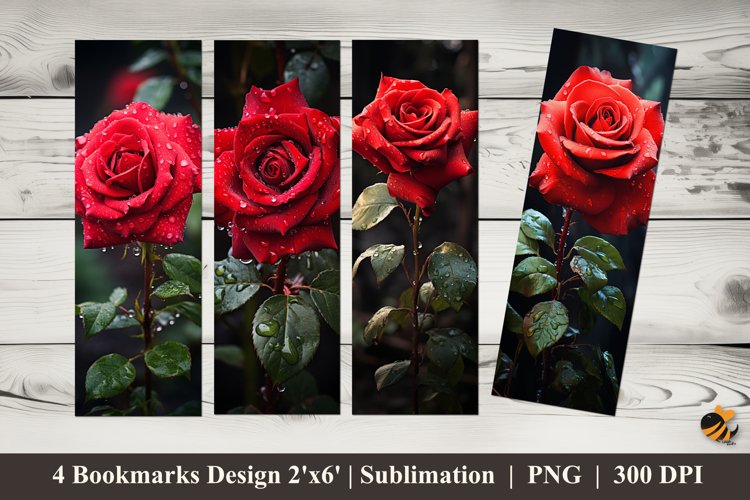 Bright Rose Bookmarks Sublimation Design