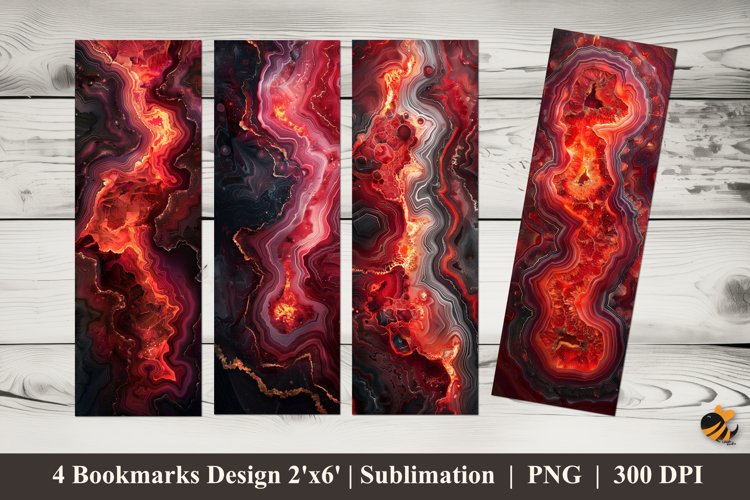 Abstract Burgundy Bookmarks Sublimation Design