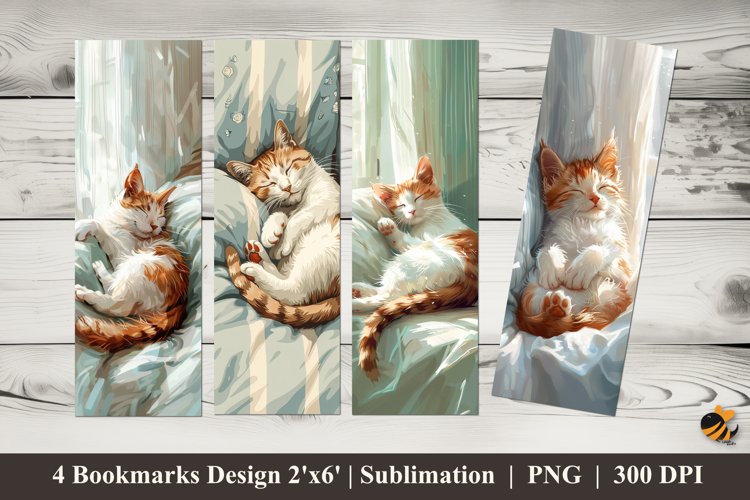 Sleeping Cat Bookmarks Sublimation Design