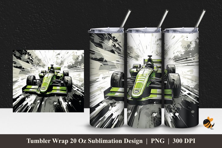 Racing Car Effect Tumbler Wrap Sublimation Design (3560862)