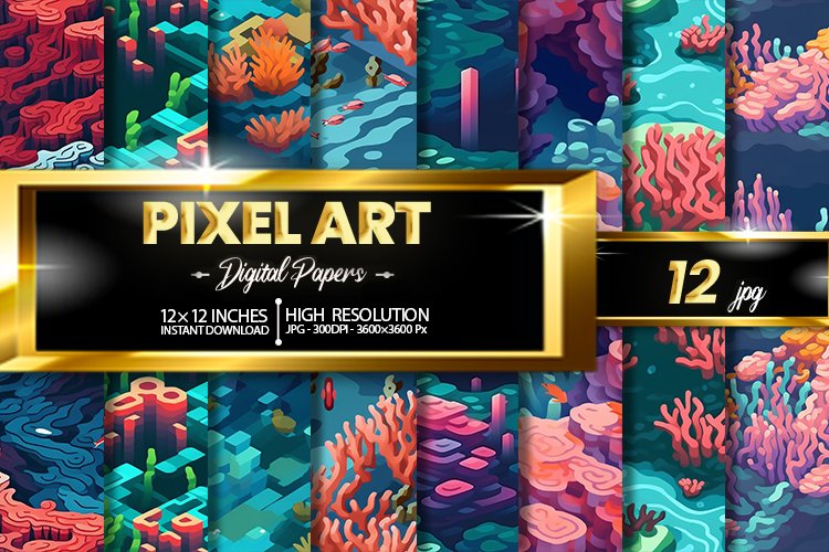 Pixel Art Digital Papers (4232180)