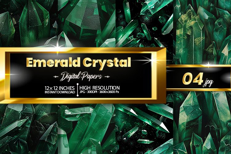 Emerald Crystal Digital Papers - 04 Variations