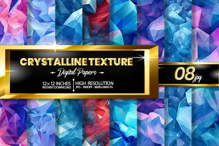 Crystalline Texture Digital Papers Bundle