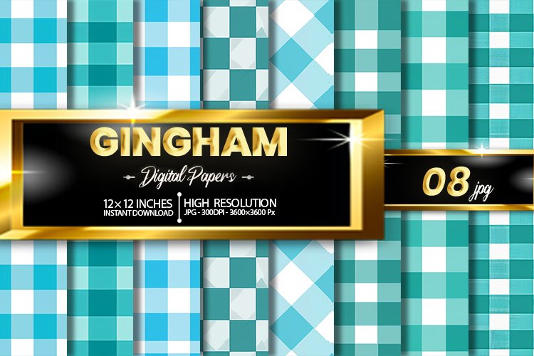 Gingham Digital Papers Bundle
