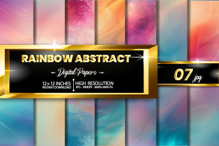 Rainbow Abstract Digital Papers (4232210)