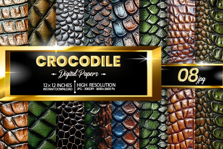Crocodile Digital Papers Bundle