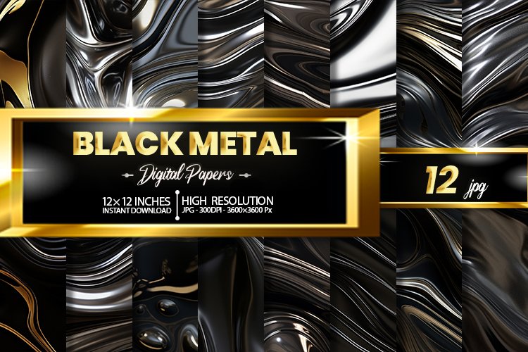 Black Metal Digital Papers Bundle