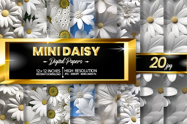 Mini Daisy Digital Papers Bundle