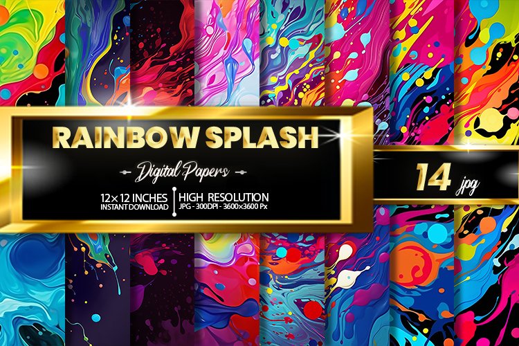 Rainbow Splash Digital Papers (4232223)