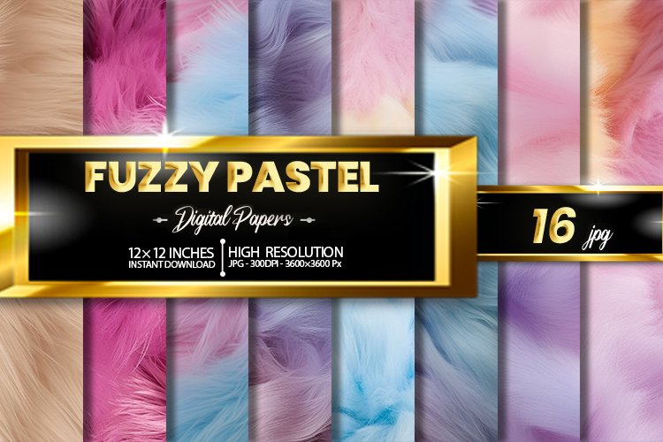 Fuzzy Pastel Digital Papers Bundle