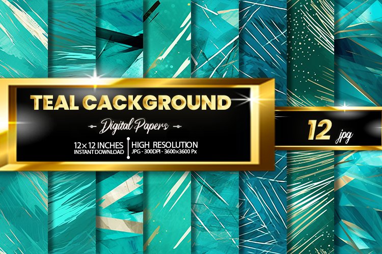 Teal Cackground Digital Papers (4235168)