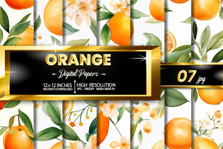 Orange Digital Papers Bundle
