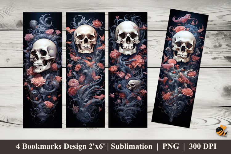 Fantasy Skull Bookmarks Sublimation Design