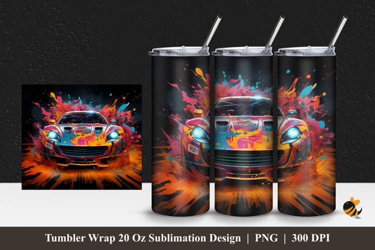 Street Car Tumbler Wrap Sublimation Design 1