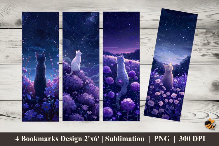 Purple Illustration Bookmarks Sublimation Design