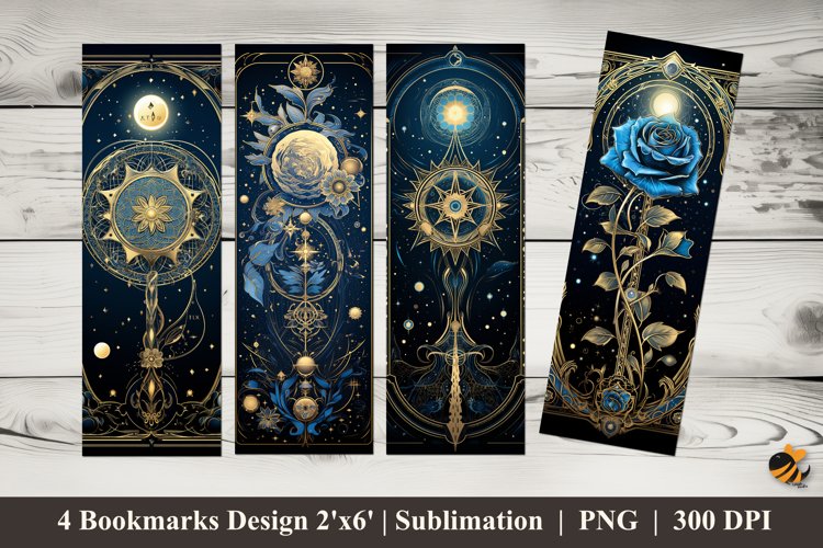 Elegant Blue Bookmarks Sublimation Design