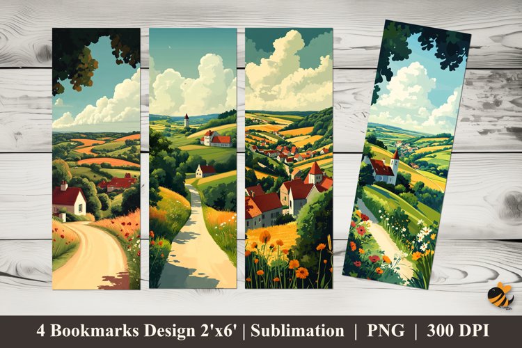 Country House Bookmarks Sublimation Design