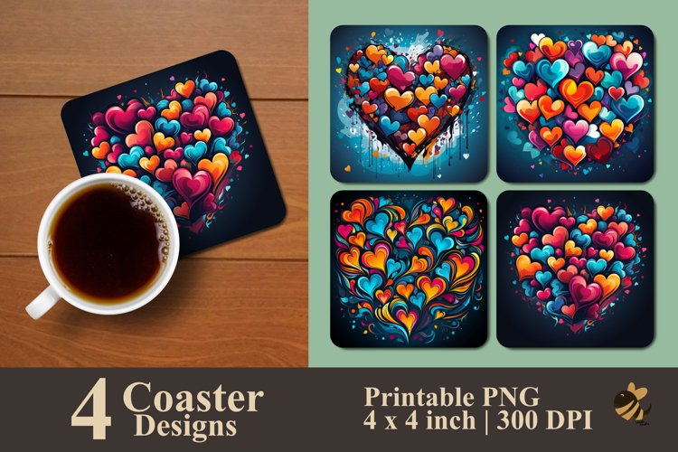 Full of Love Coaster Sublimation Designs