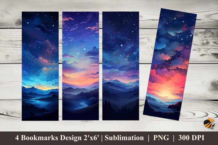 Starry Night Bookmarks Sublimation Design