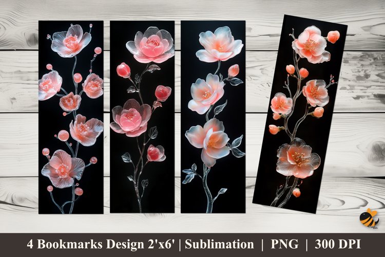 Highlight Flowers Bookmarks Sublimation Design