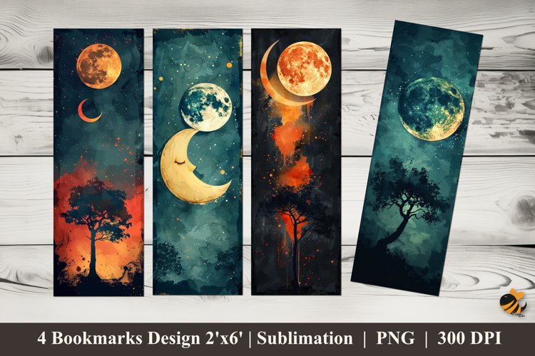 Moonlit Night Bookmarks Sublimation Design