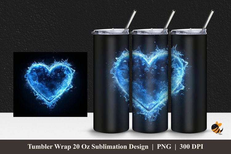 Love Splash Tumbler Wrap Sublimation Design 1