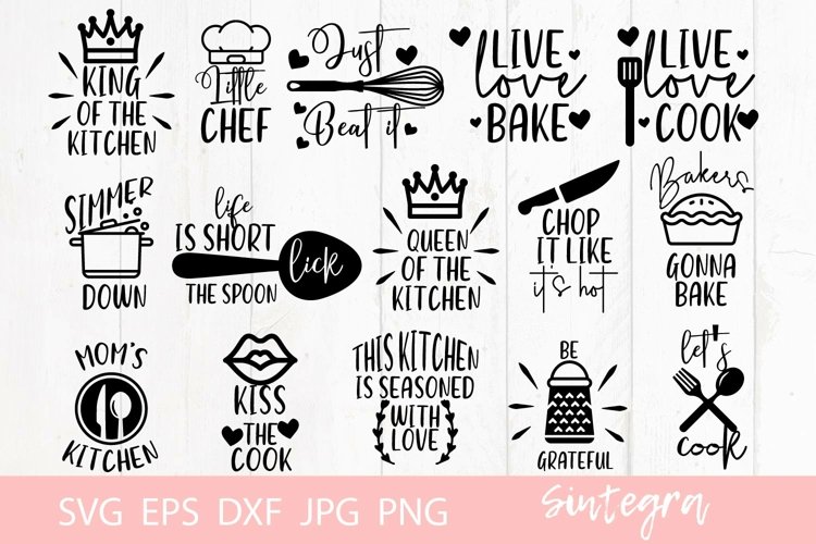 Funny Kitchen Quotes SVG Bundle 1886941 
