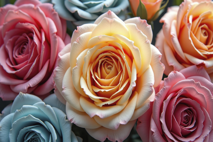 Multicolored Roses Background Wallpaper