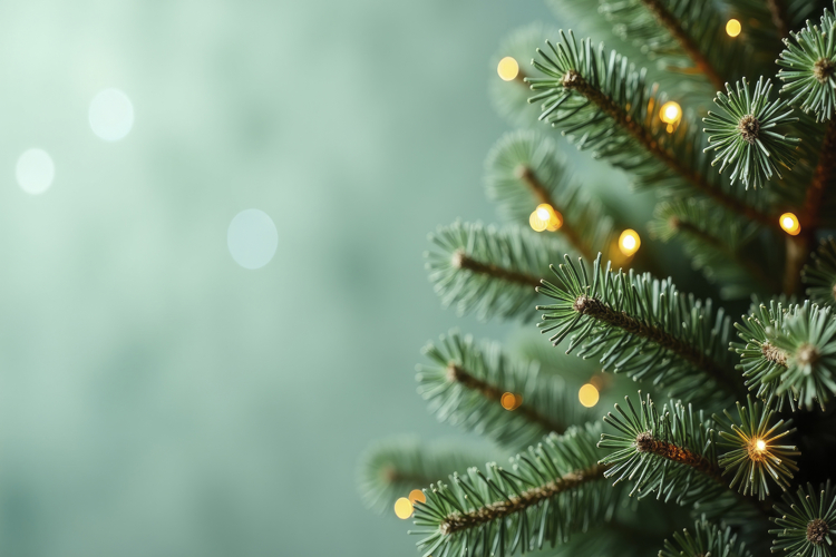 Tree with Festive Lights Background Wallpaper