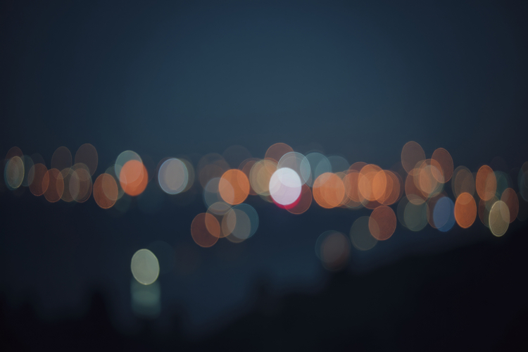 Bokeh City Lights at Night Background Wallpaper