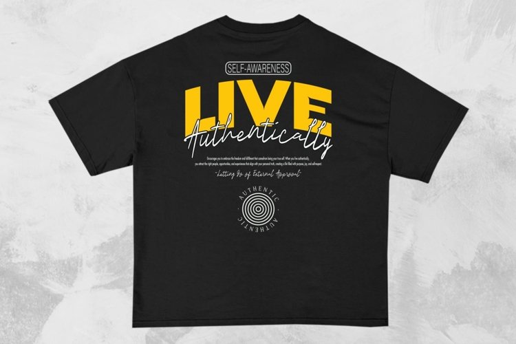 Live Authentically Streetwear Typography T-shirt Design