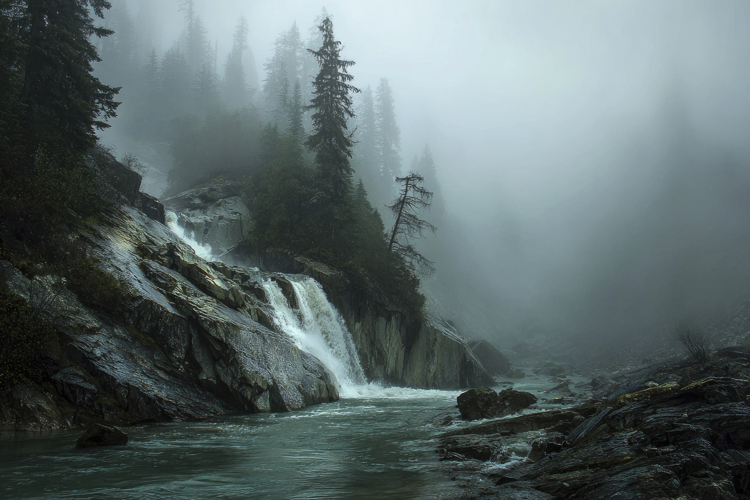 Waterfall Forest Background (6547582)