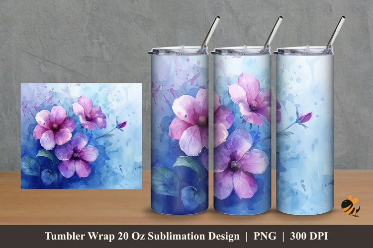 Splash Abstract Tumbler Wrap Sublimation Design 2