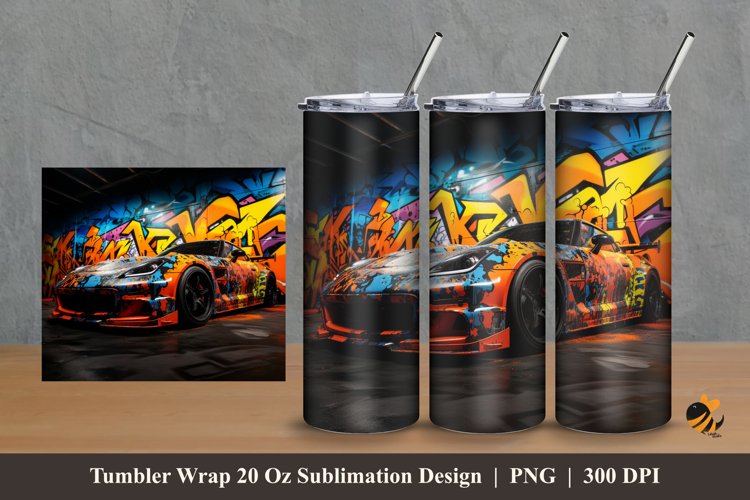 Street Car Tumbler Wrap Sublimation Design 2