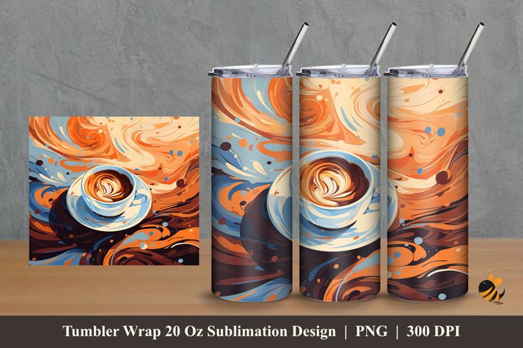 Enjoy Coffee Tumbler Wrap Sublimation Design 2