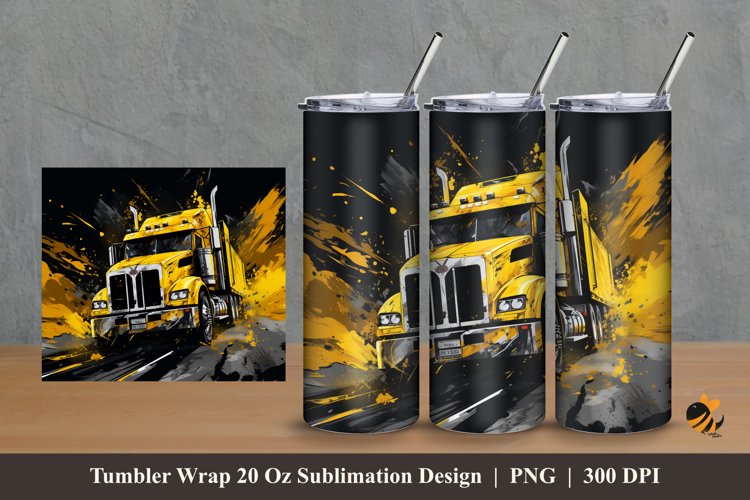 Autotruck Tumbler Wrap Sublimation Design 2