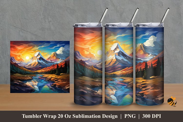 Mountains Sparkling Tumbler Wrap Sublimation (3267083)