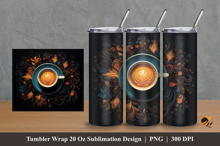 Mocca Art Tumbler Wrap Sublimation Design 2