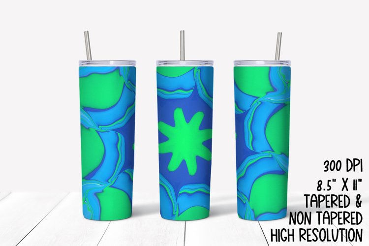 Bright Blue Swirl Sublimation Tumbler