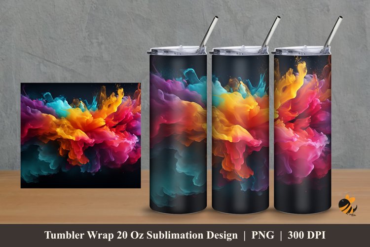 Splash Color Tumbler Wrap Sublimation Design 2